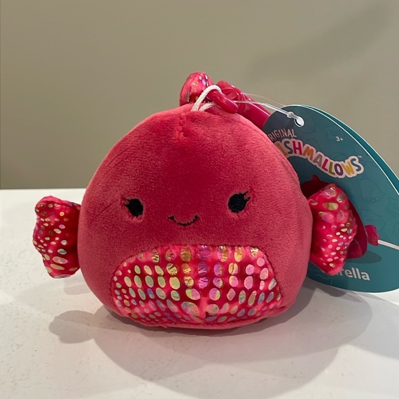 Squishmallows | Other | Nwt 35 Barella The Beta Fish Squishmallow Clip ...